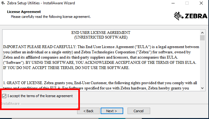 Installation of Zebra Setup Utilities for Windows – Hero